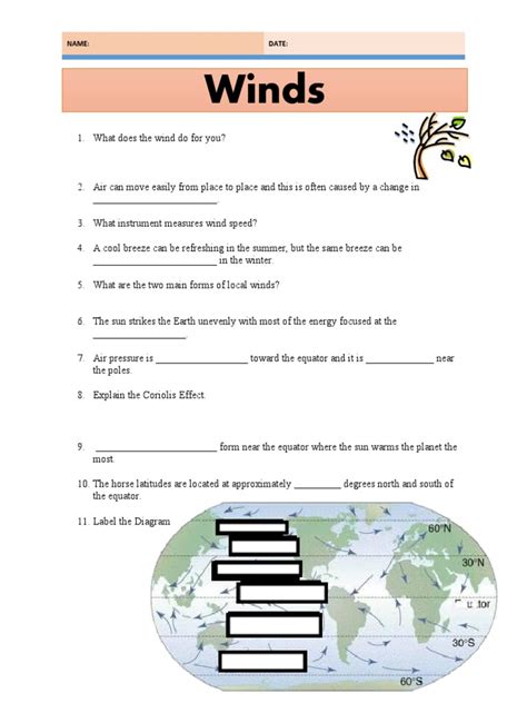 Global Winds Word Search Puzzle Worksheet Activity Teaching