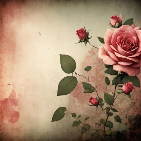 Premium Photo Vintage Rose Elegance Retro Grunge Textures