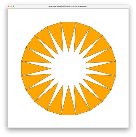 Circle Of Inward Isosceles Triangles With Python And Turtle Python