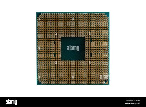 Cpu Chip Closeup Isolated With White Background Central Processing
