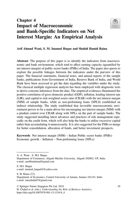 Pdf Impact Of Macroeconomic And Bank Specific Indicators On Net Interest Margin An Empirical