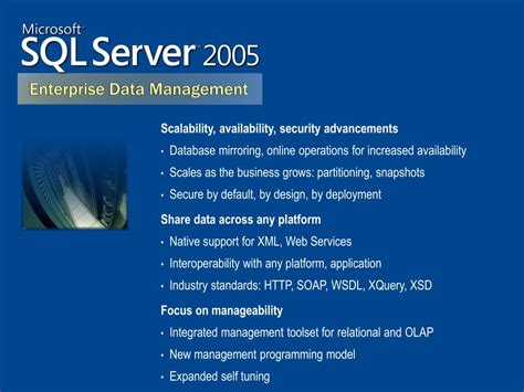ppt sql server 2005 overview powerpoint presentation free download