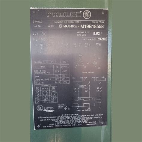 1500kva Ge Prolec Oil Filled Transformers