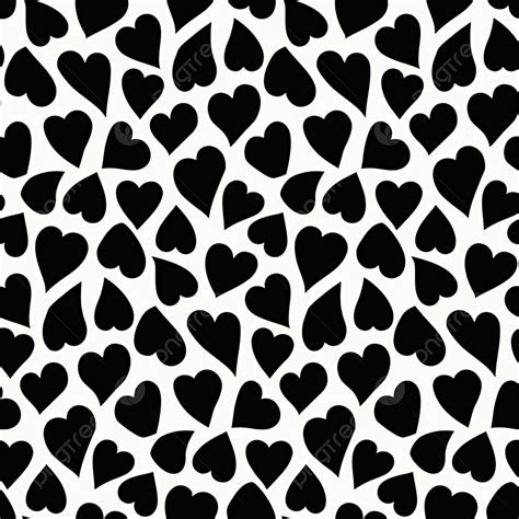 Black And White Heart Love Vector Seamless Pattern Background