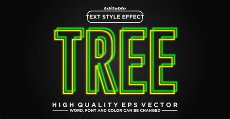 Premium Vector Editable Tree Text Effect In Neon Sign Style