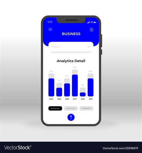Blue Business Ui Ux Gui Screen For Mobile Apps Vector Image