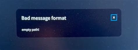 Bad Message Format Empty Path Error Seldom Appears After Updating To