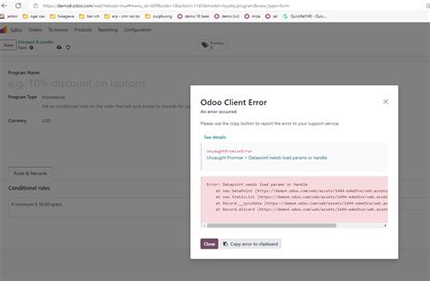 client error when discard rewards in discount and loyalty · issue 124785