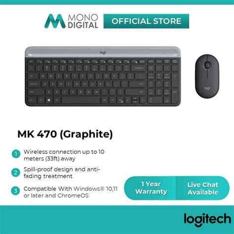 Logitech Mk470 Slim Compact Wireless Keyboard And Mouse Combo 2 4 Ghz Wireless Connection Up