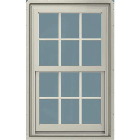 Jeld Wen 28 In X 54 In W5500 Double Hung Wood Clad Window With Ivory Exterior Thdjw237700004