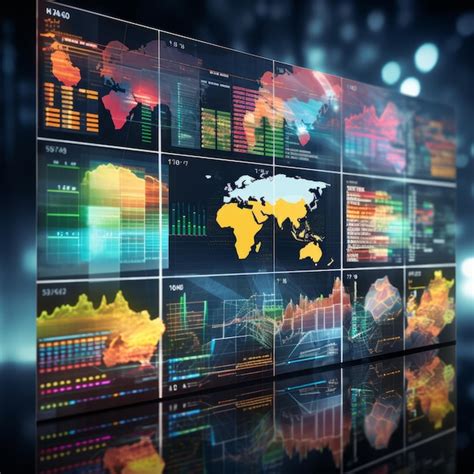 Premium Photo Futuristic Dashboard With Multiple Screens Displaying