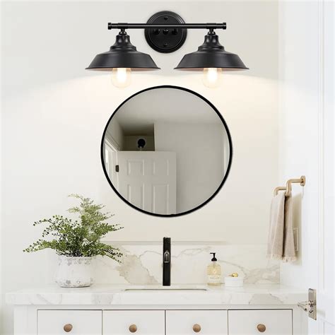Farmhouse Vanity Lights Carlisle 3 Light 24 Vanity Matte Black And