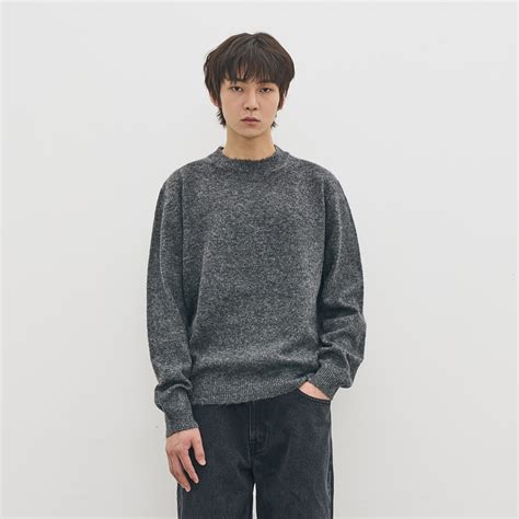 세미 오버핏 보카시 니트 차콜 P032 Oco 브랜드 편집샵 오씨오