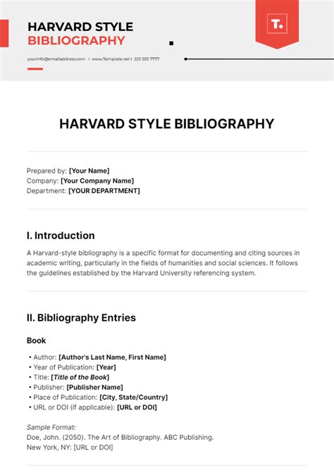 Free Harvard Style Bibliography Template To Edit Online