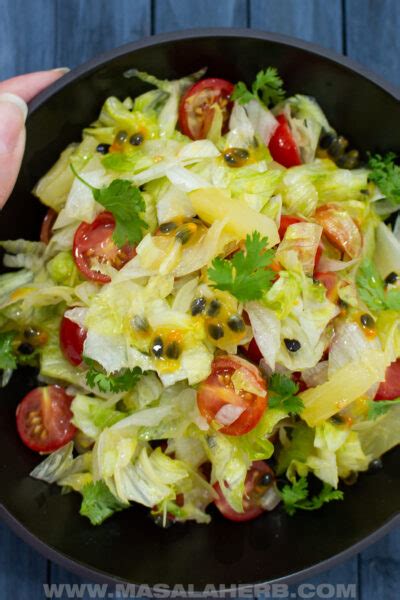 Passion Fruit Pineapple Tomato Iceberg Lettuce Salad
