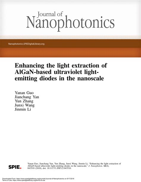 Pdf Enhancing The Light Extraction Of Algan Based Ultraviolet Light