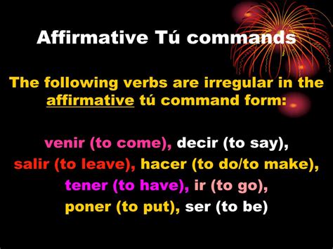 Ppt Affirmative Tú Commands Powerpoint Presentation Free Download Id 5509707