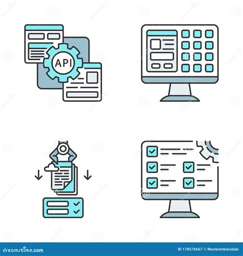 RPA Color Icons Set Stock Vector Illustration Of Logo