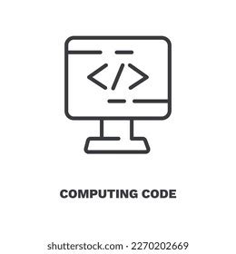 Computing Code Icons Thin Line Computing Stock Vector Royalty Free Shutterstock