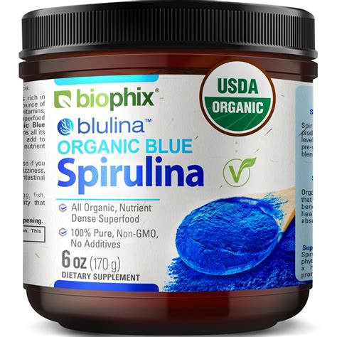 Biophix Blue Spirulina Powder Organic 6 Oz With Natural