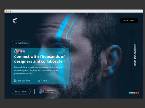ux ui event landing page by irfan ukani on dribbble