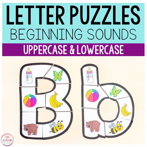 Alphabet Letter Puzzles Beginning Sounds Preschool And Kindergarten