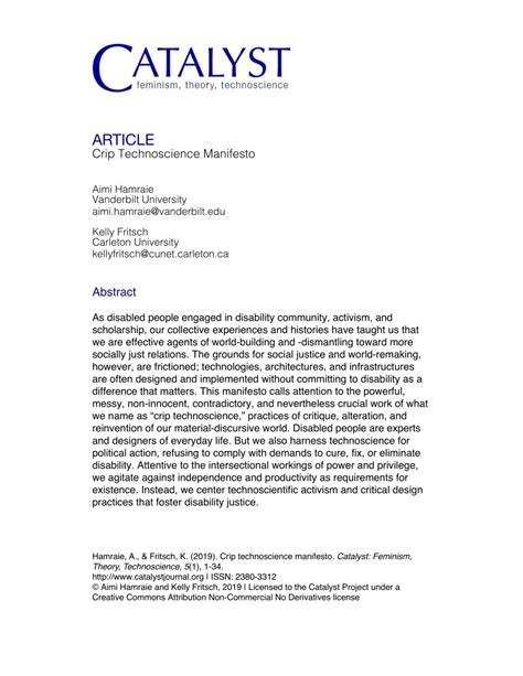 Pdf Crip Technoscience Manifesto