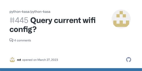 Query Current Wifi Config · Issue 445 · Python Kasapython Kasa · Github