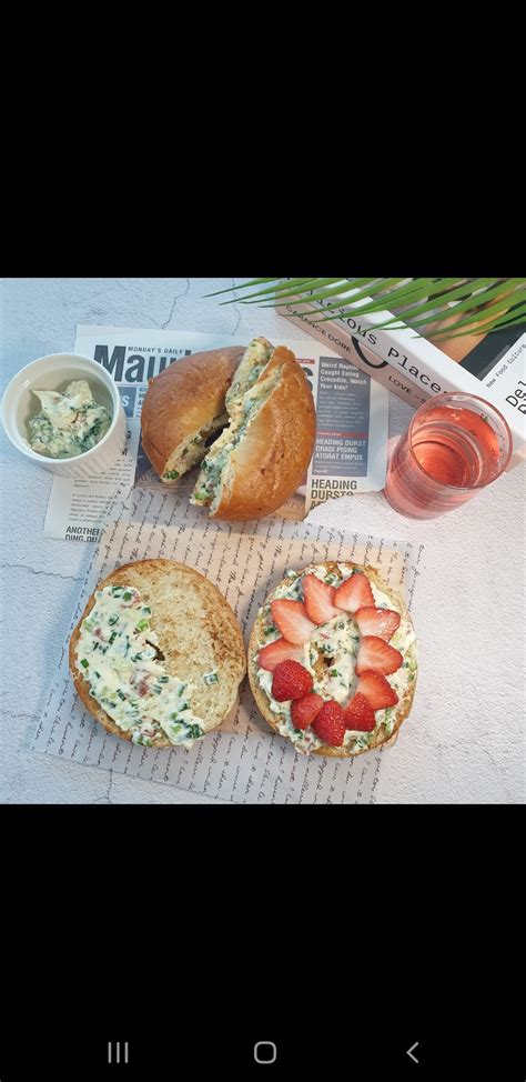 베이컨쪽파크림치즈 만드는법 베이글샌드위치 만들기