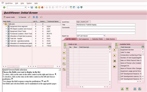 Equipment Task List Display Report By Using Sqvi Sap Community