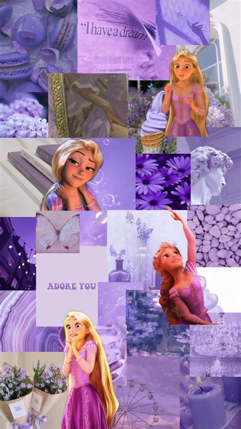 Rapunzel Wallpaper 💜☀️ Cute Disney Wallpaper Disney Collage Disney