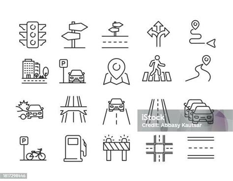 도로 선 아이콘입니다 편집 가능한 획 웹사이트 마케팅 디자인 로고 앱 템플릿 Ui 등 벡터 그림입니다 아이콘에 대한 스톡 벡터 아트 및 기타 이미지 Istock