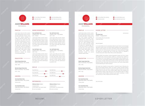 Чистое резюме или резюме и шаблон сопроводительного письма Премиум векторы