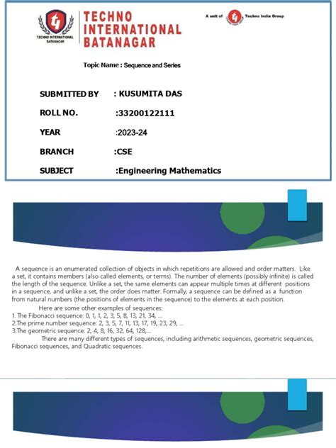 Engineering Mathematicsppt Pdf Sequence Mathematics