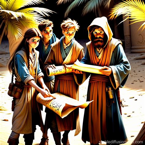 Explorers Discover Ancient Scroll Stable Diffusion Online