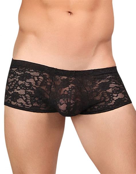 Male Power Stretch Lace Mini Trunk Free Shipping At
