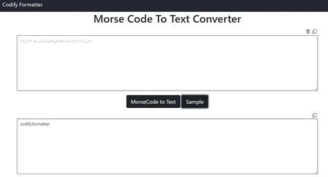 Morse Code to Text Converter - Codifyformatter