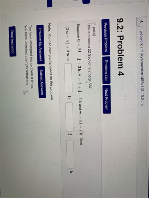 Solved Webwork F19kyamazakm 1452s11392 4 92 Problem