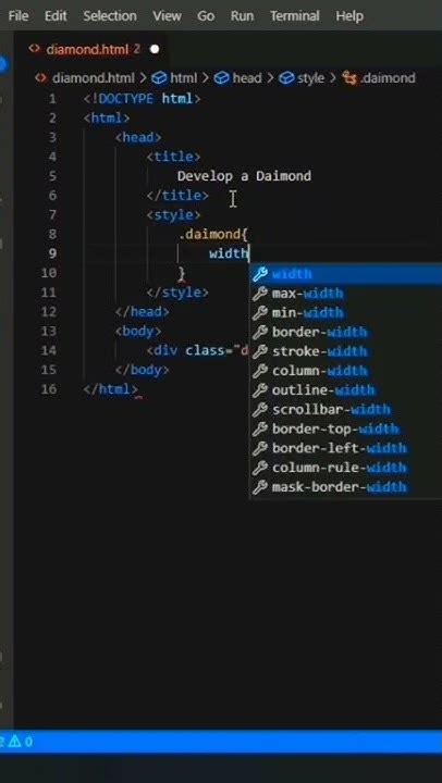 Develop A Diamond 💎 Shape In Html Shorts Html Dev Css Tutorial