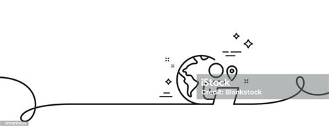 Outsource Work Line Icon Freelance Job Sign Continuous Line With Curl Vector Stock Illustration