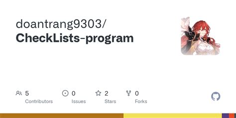 GitHub Doantrang CheckLists Program