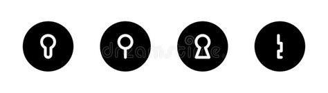 Keyhole Icon In Glyph Lock Keyhole In Glyph Black Key Hole Icons Set Password Symbol Stock