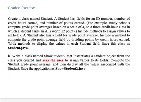 Solved Graded Exercise Create A Class Named Student A