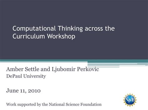 Ppt Computational Thinking Across The Curriculum Workshop Powerpoint
