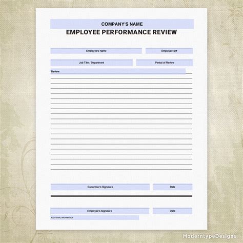 Performance Review Template