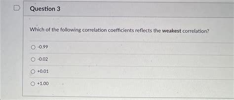 Solved Which Of The Following Correlation Coefficients Chegg
