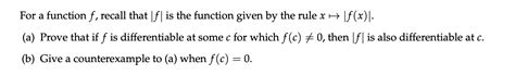 Solved For A Function F Recall That F Is Chegg