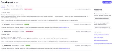 Manage Imported Data Stripe Documentation