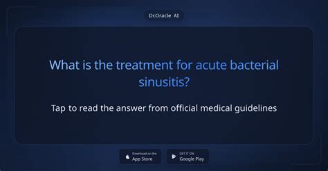 What Is The Treatment For Acute Bacterial Sinusitis