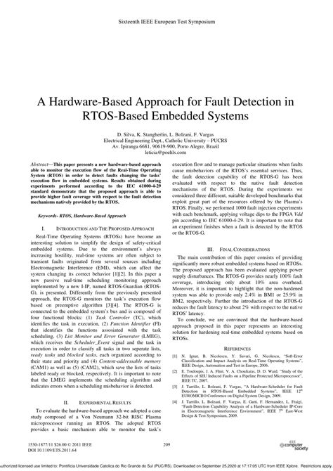 pdf a hardware based approach for fault detection in rtos based